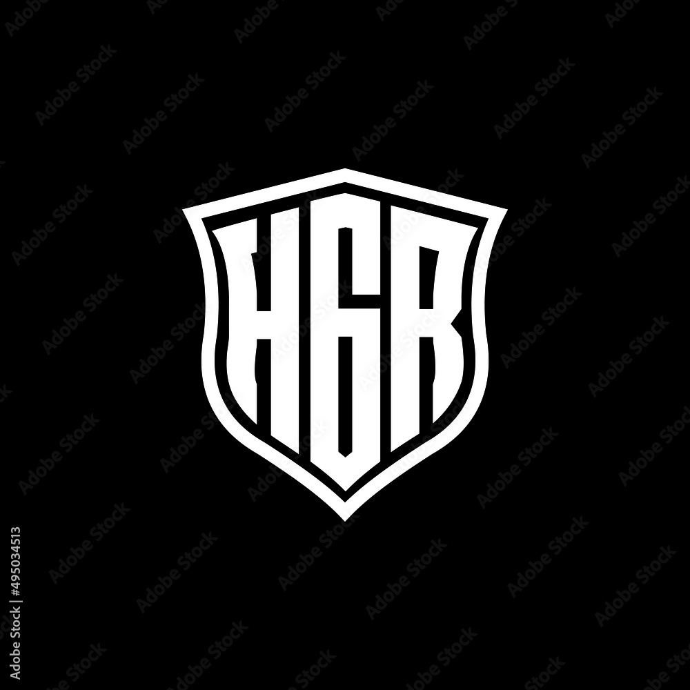 HGR letter logo design with black background in illustrator, cube logo ...