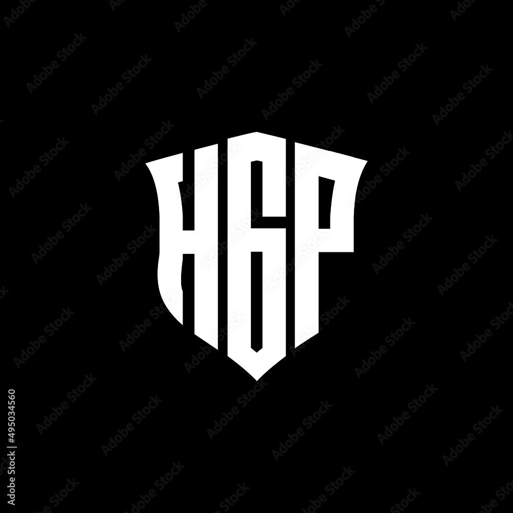 HGP letter logo design with black background in illustrator, cube logo ...