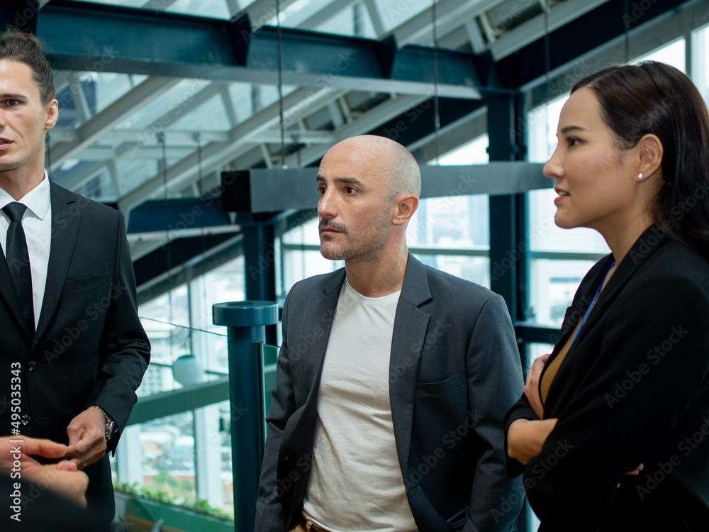 Businesswoman beautiful pretty and businessman smart executive manager ...