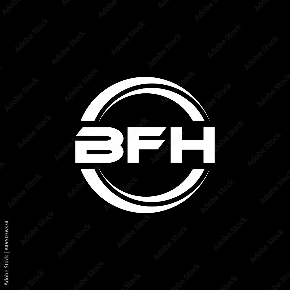 BFH letter logo design with black background in illustrator, vector ...