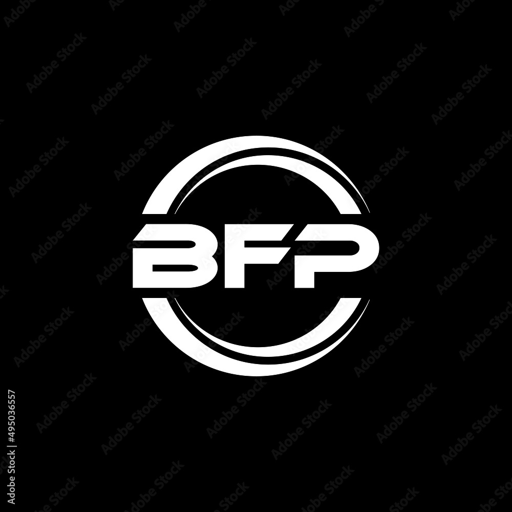 BFP letter logo design with black background in illustrator, vector ...