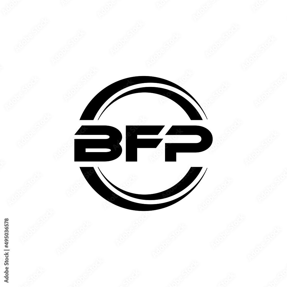 BFP letter logo design with white background in illustrator, vector ...