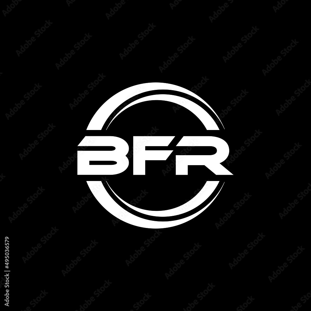 BFR letter logo design with black background in illustrator, vector ...