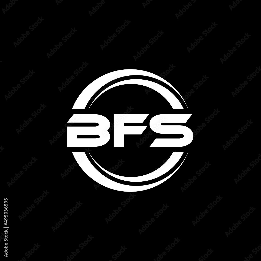 BFS letter logo design with black background in illustrator, vector ...