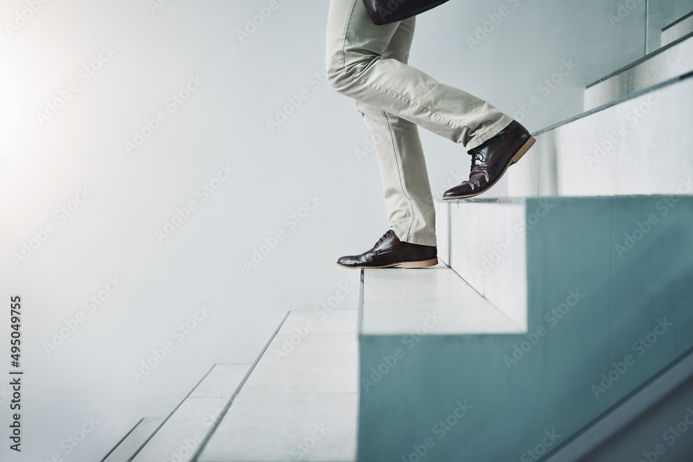 Every step will bring you closer to great success. Closeup shot of an ...