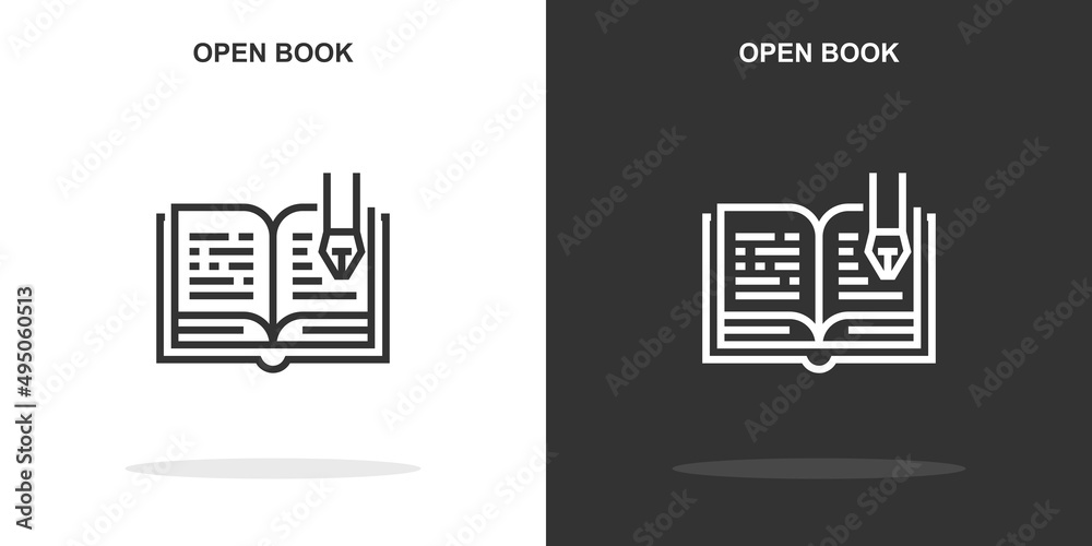 open book line icon. Simple outline style.open book linear sign. Vector ...