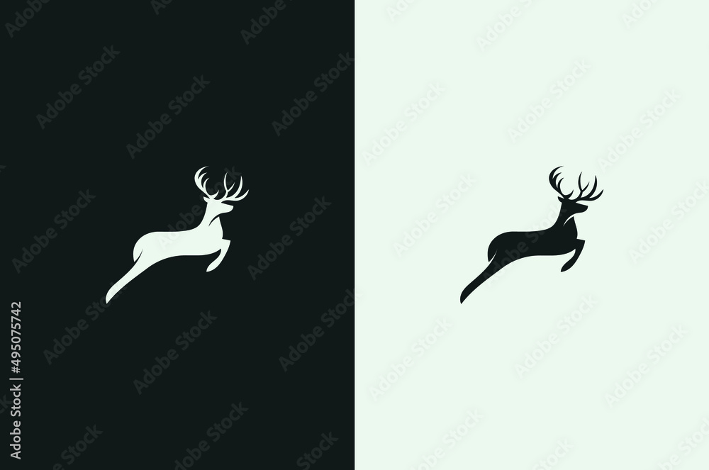 Creative minimal logo of deer, Abstract deer logo Stock Vector | Adobe ...