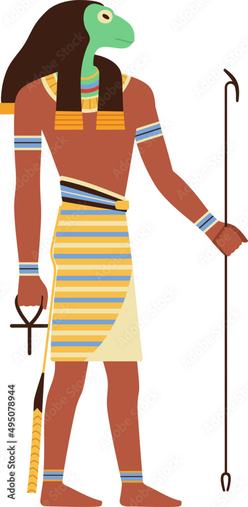 Kek Ancient Egyptian God Cartoon Illustration Stock Vector | Adobe Stock