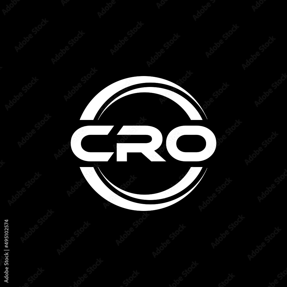 Vecteur Stock CRO letter logo design with black background in ...
