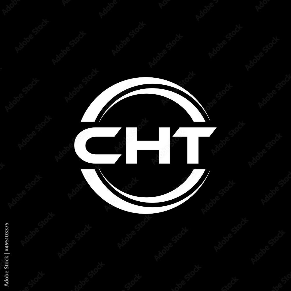 CHT letter logo design with black background in illustrator, vector ...