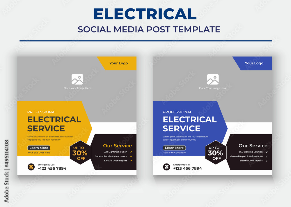 Professional electrical service poster, Electrical Social Media Post ...