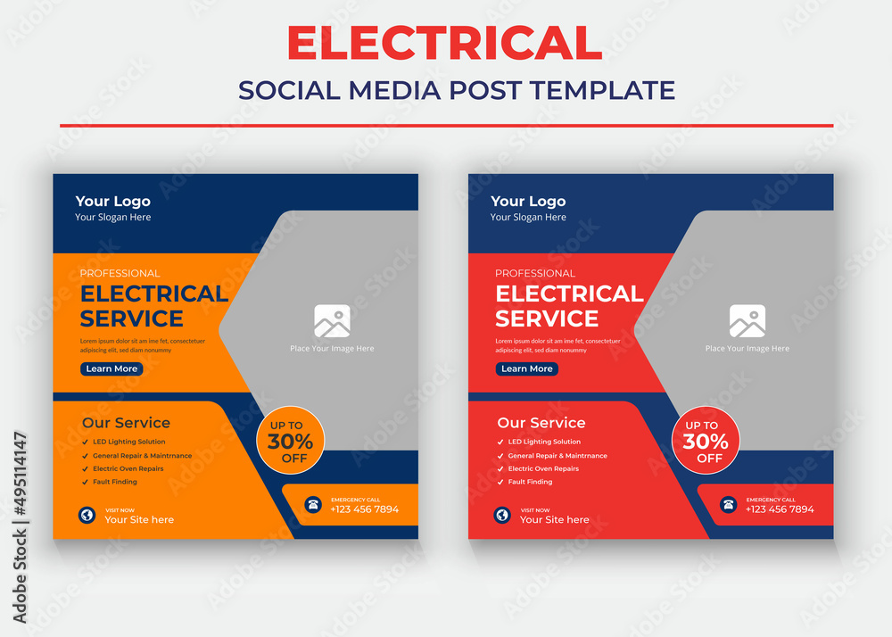 Professional electrical service poster, Electrical Social Media Post ...