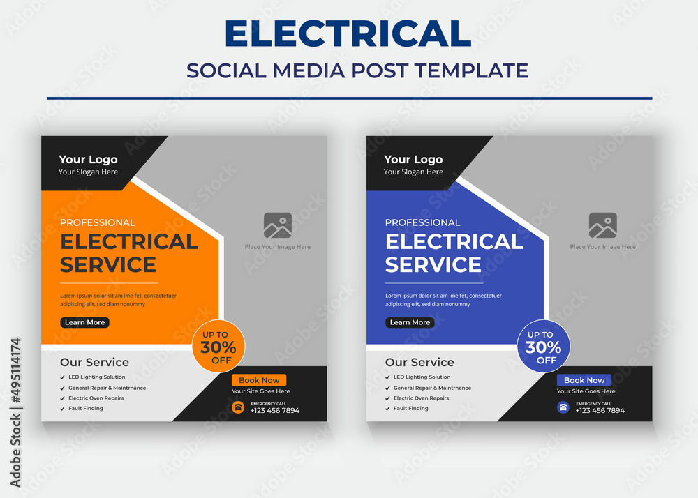 Professional electrical service poster, Electrical Social Media Post ...