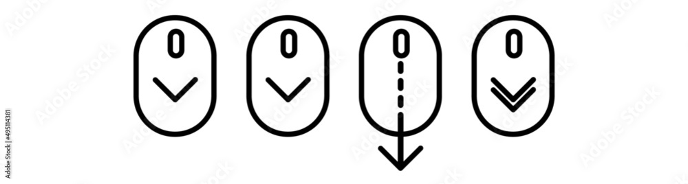 scroll down user interface design symbols and signs fully editable ...