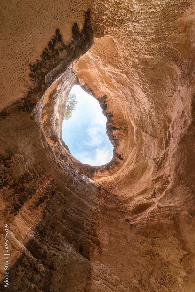 Huge rock cave. A cave where the ancestors lived. Cave in the Grand ...