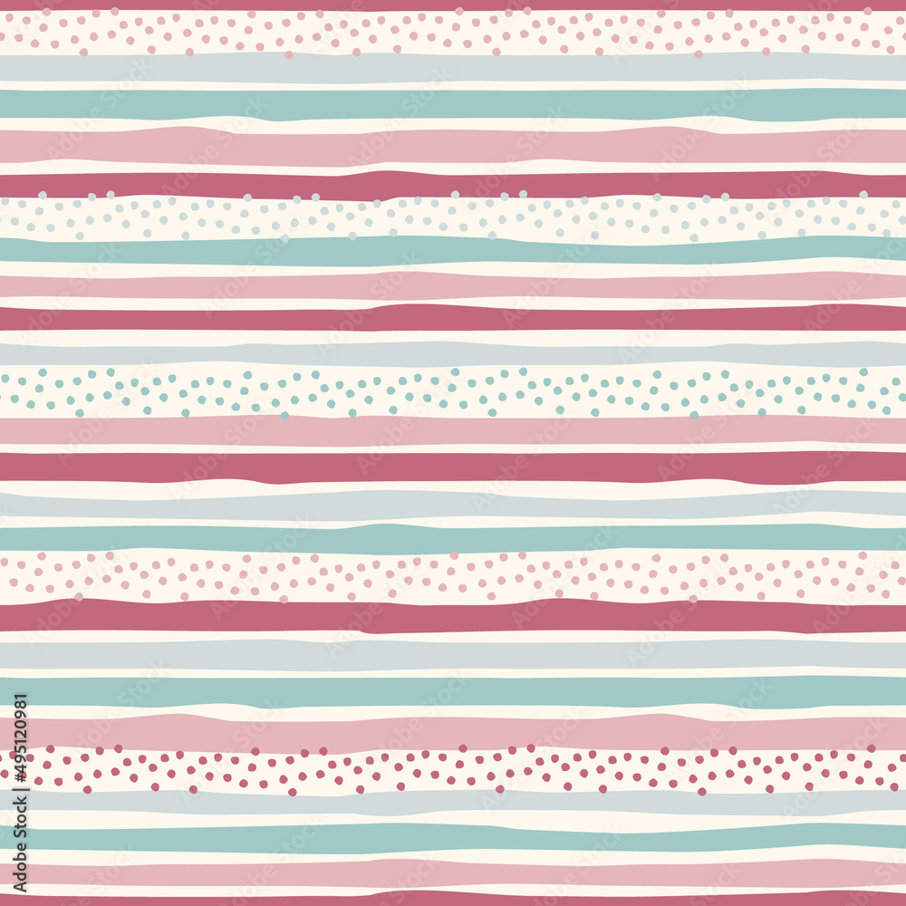 Seamless feminine pattern with hand drawn multicolored wavy stripes ...