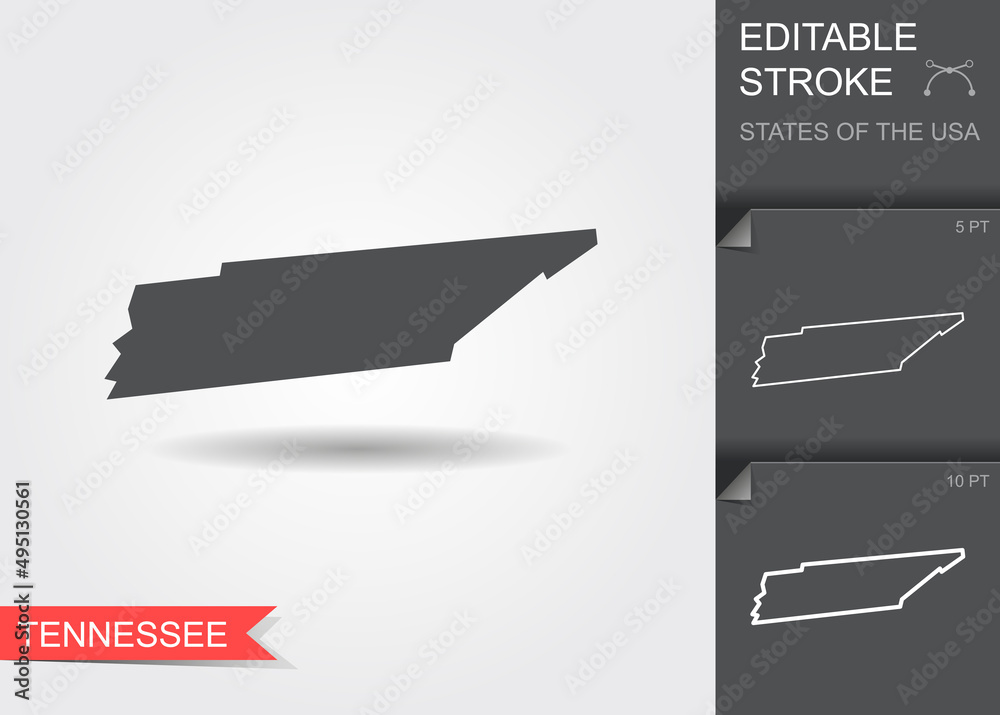 Stylized map of the U.S. state of Tennessee vector illustration Stock ...
