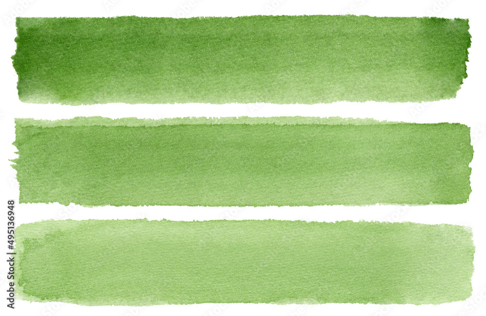Green striped abstract background, watercolor line on the white texture ...