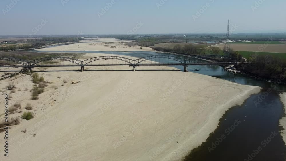 problems of drought and aridity in the almost waterless Po river with ...