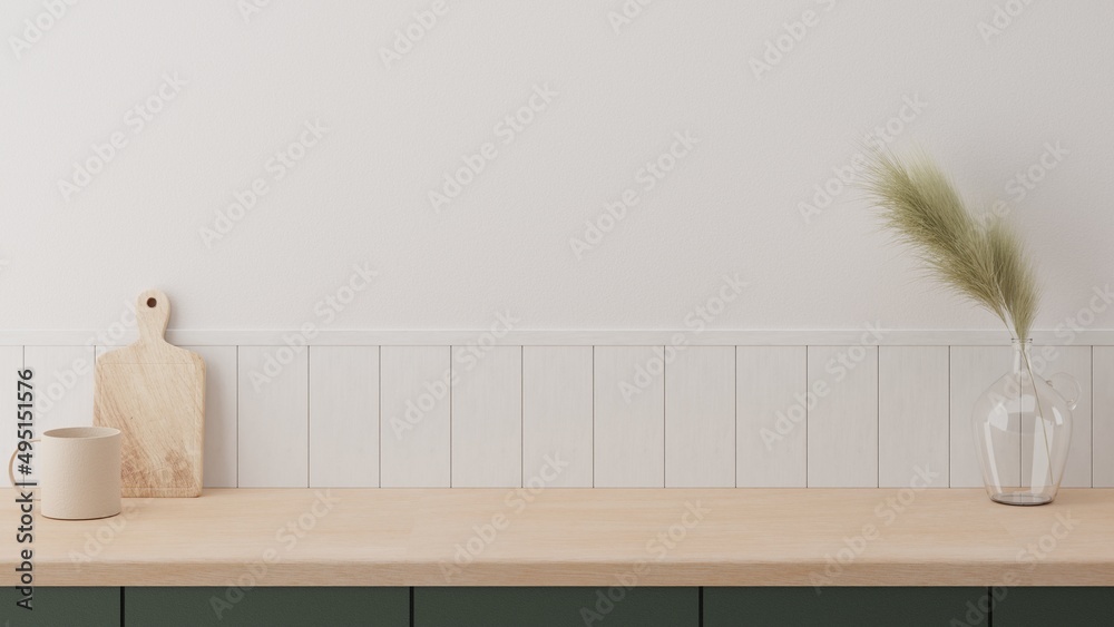Minimal cozy counter mockup design for product presentation background ...