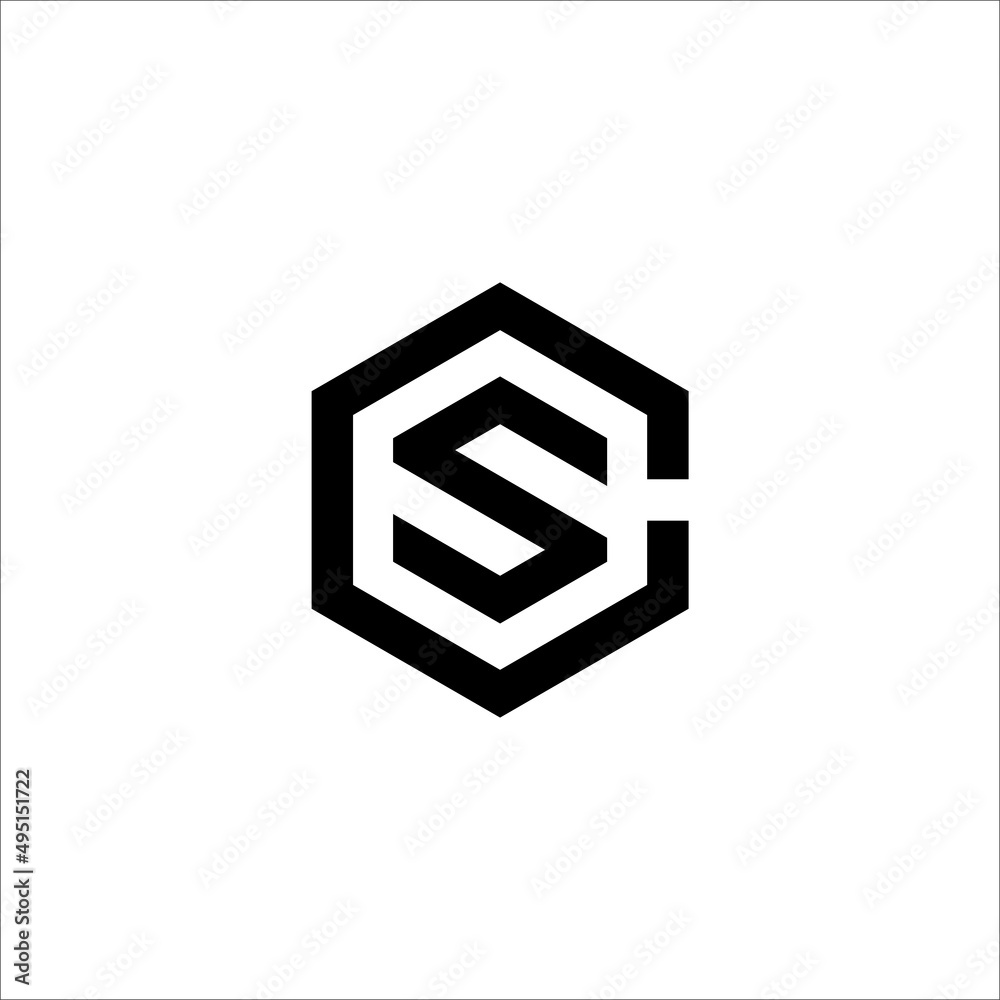 Initials Monogram CS SC Letter hexagon logo design Stock Vector | Adobe ...