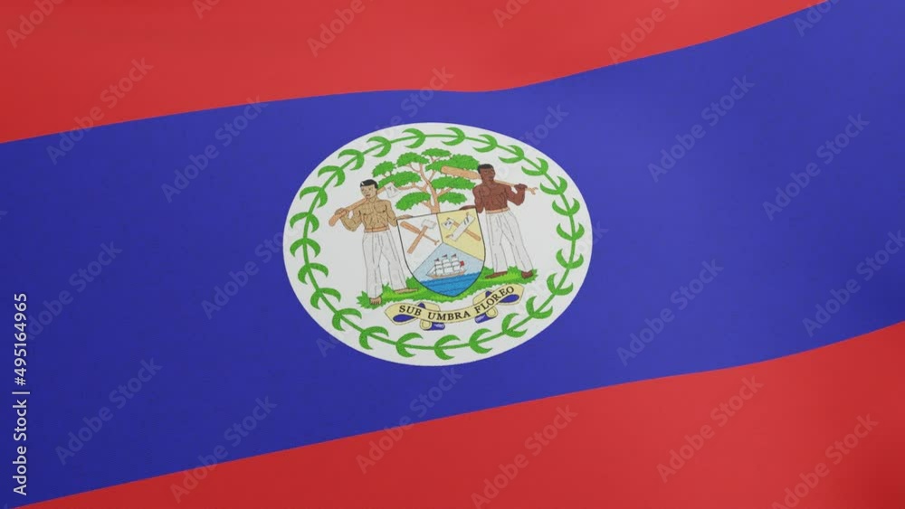 National flag of Belize waving original size and colors 3D Render, independence day Belize was ...