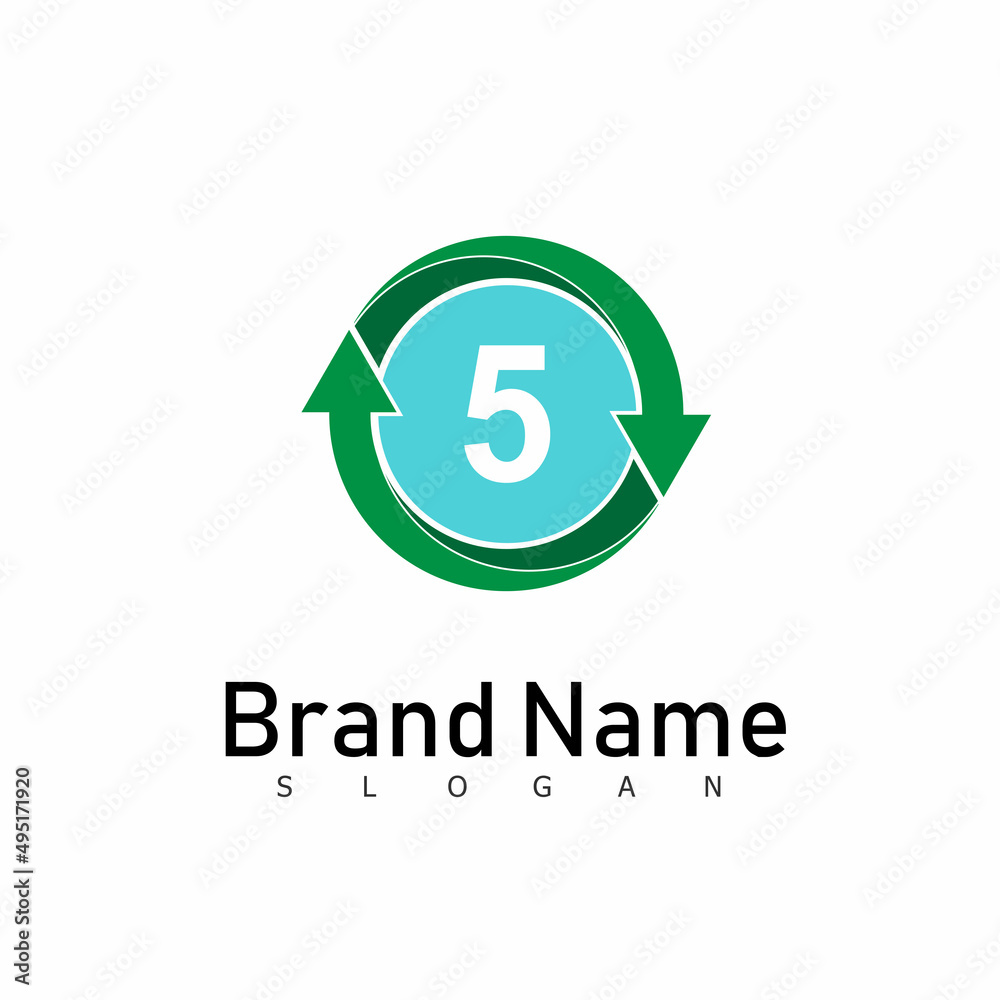 number logo design symbol modern abstract Stock Vector | Adobe Stock