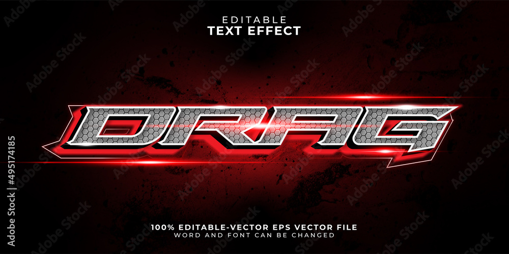 Drag editable text effect Stock Vector | Adobe Stock