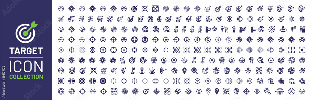 Target icon collection. Goal icon set vector illustration. Stock Vector ...