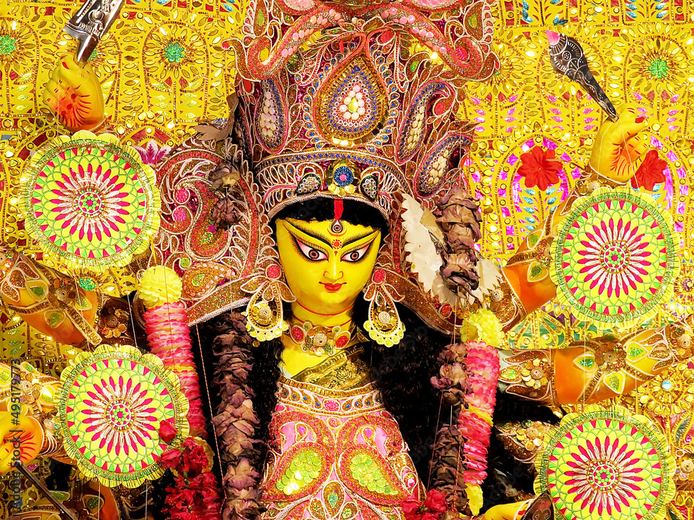 The picture is of the face of Mother Durga ( God ). Image click from ...