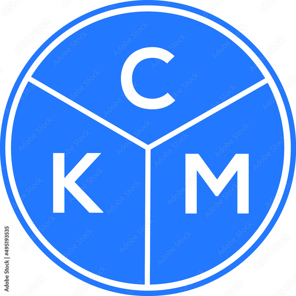 CKM letter logo design on White background. CKM creative initials ...