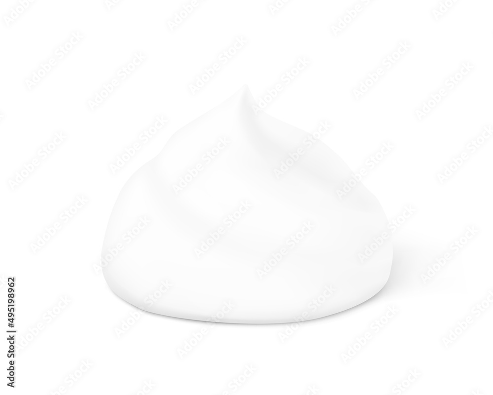 Creamy foam with realistic shadow. Vector illustration isolated on ...