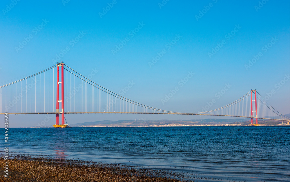 1915 Canakkale Bridge in Canakkale, Turkey. World's longest suspension ...