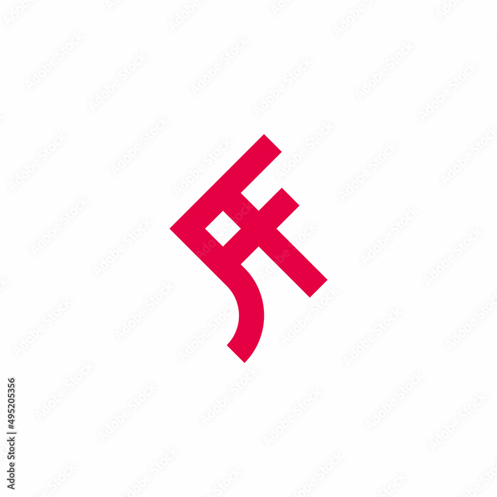 letter f fish shape simple geometric line logo vector Stock Vector ...