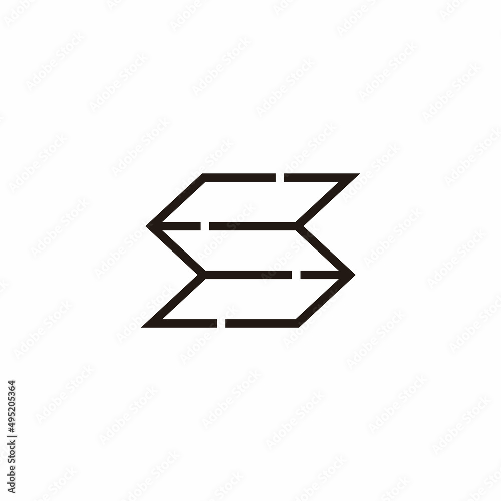 letter s paper outline simple geometric logo vector Stock Vector ...