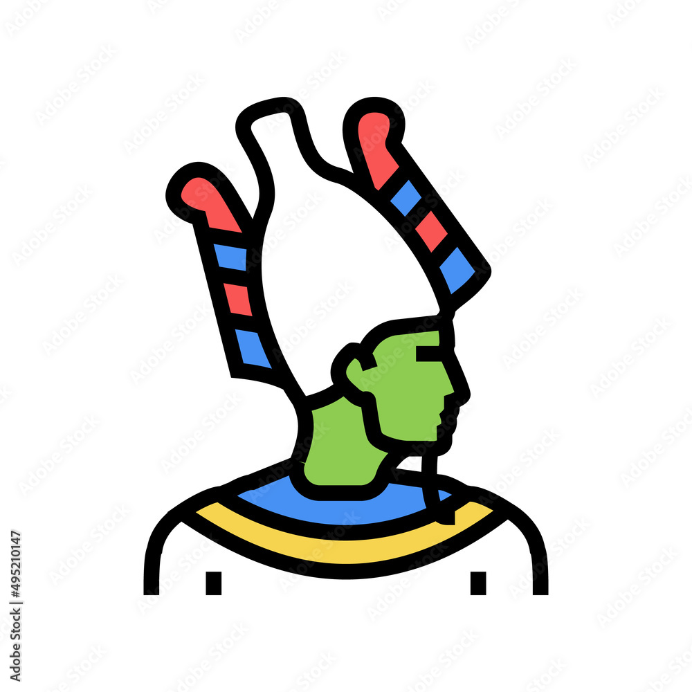 god egypt osiris color icon vector. god egypt osiris sign. isolated ...