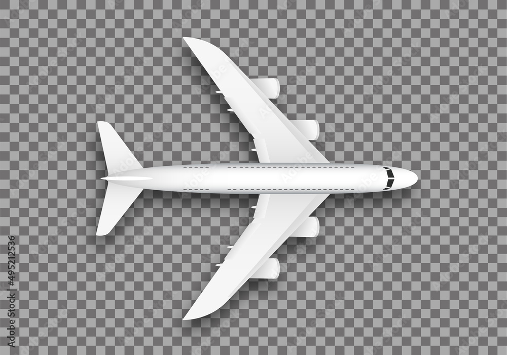Realistic Airplane isolated on transparent background, vector ...