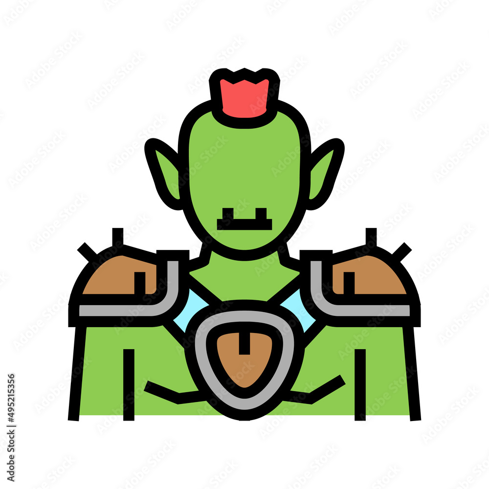 goblin fairy tale color icon vector. goblin fairy tale sign. isolated ...