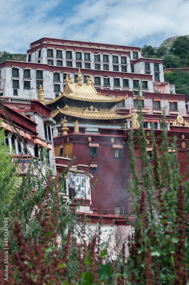 Ganden Monastery located at the top of Wangbur Mountain is one of the ...