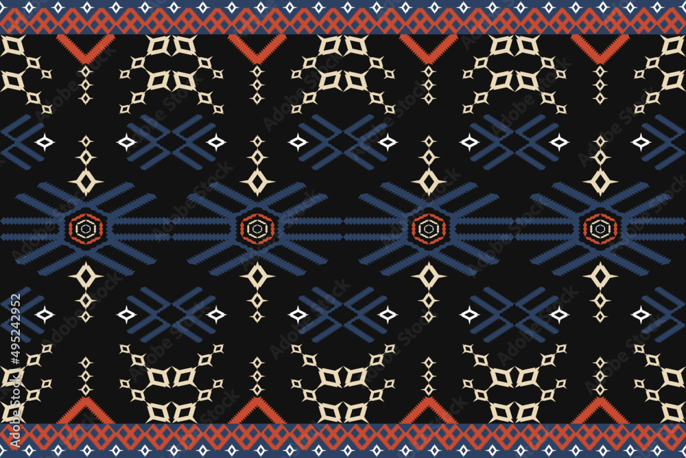 Abstract ethnic geometric ikat pattern.Tribal ethnic vector texture ...