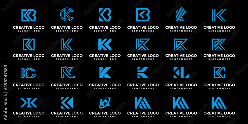letter K logo set logo design template vector graphic Stock Vector ...