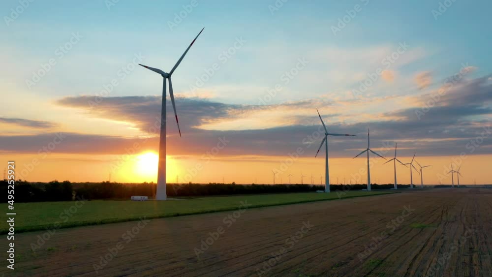 Video „Wind power station. Green energy. A renewable source of powerful ...