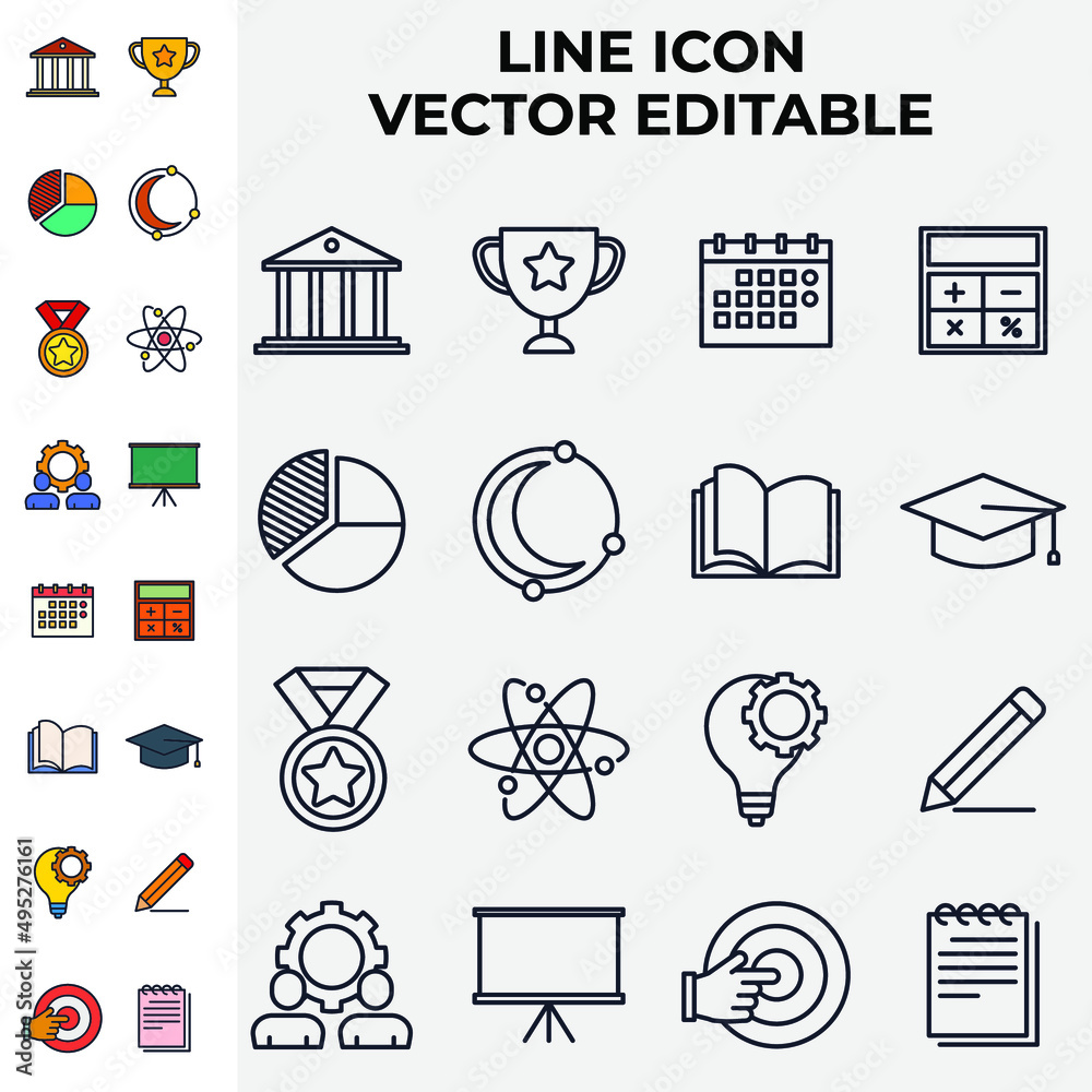 Education academy set icon symbol template for graphic and web design ...