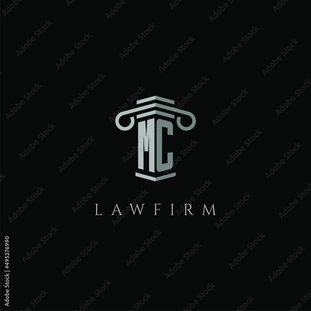 MC initial monogram logo lawfirm with pillar design Stock Vector ... MC initial monogram logo lawfirm with pillar design Stock Vector ...