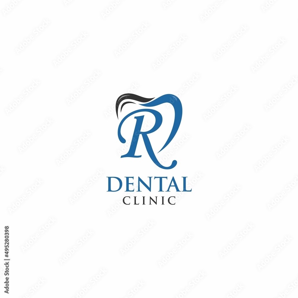 letter R tooth logo design Stock Vector | Adobe Stock