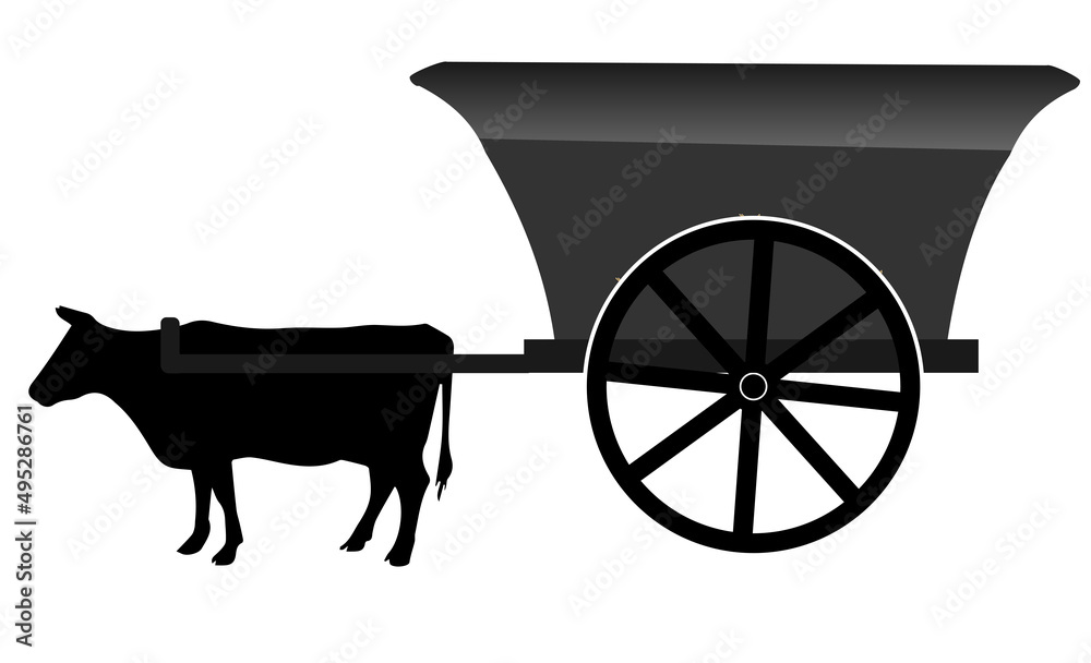 Ancient traditional bullock cart in Asia Stock Vector | Adobe Stock