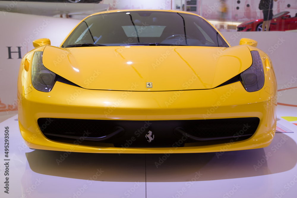 Ferrari 458 Italia Front View at Enzo Ferrari Museum Stock Photo ...