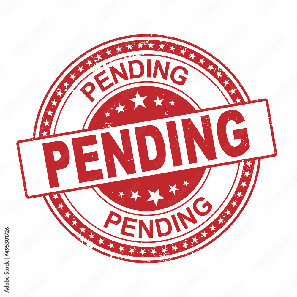 Vetor de pending. stamp. sticker. seal. round grunge vintage ribbon ...