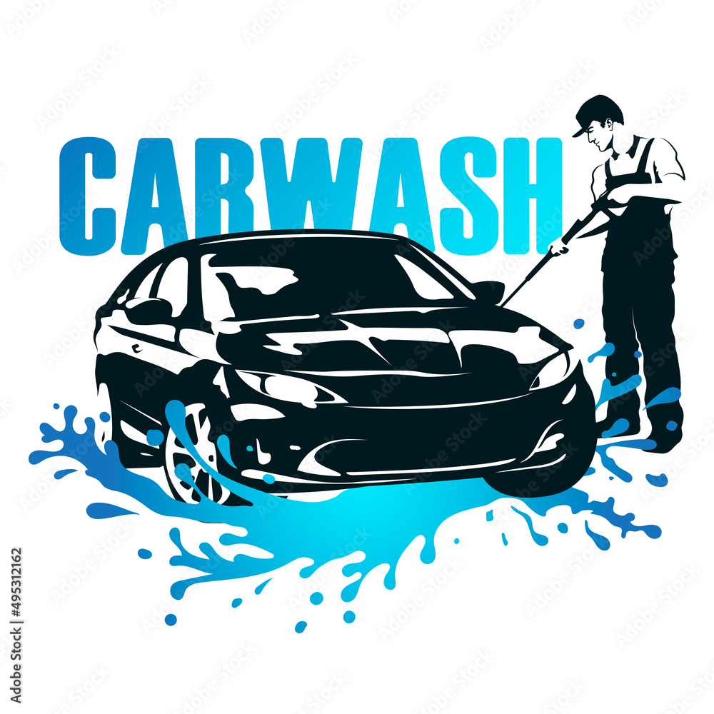 Washing and cleaning auto symbol for car wash Stock Vector | Adobe Stock
