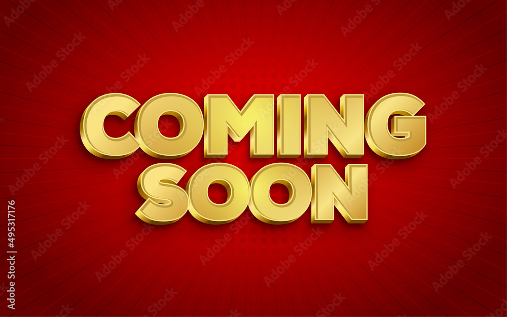 Coming soon banner with editable 3d text effect Stock Vector | Adobe Stock